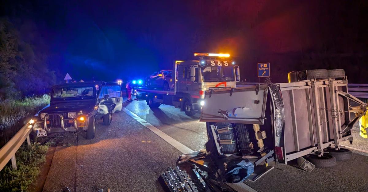 Hoher Sachschaden nach Unfall auf A45 bei Wetzlar